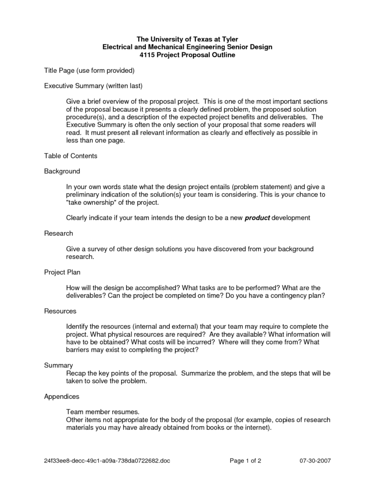 16 Engineering Design Proposal Template Images Network With 