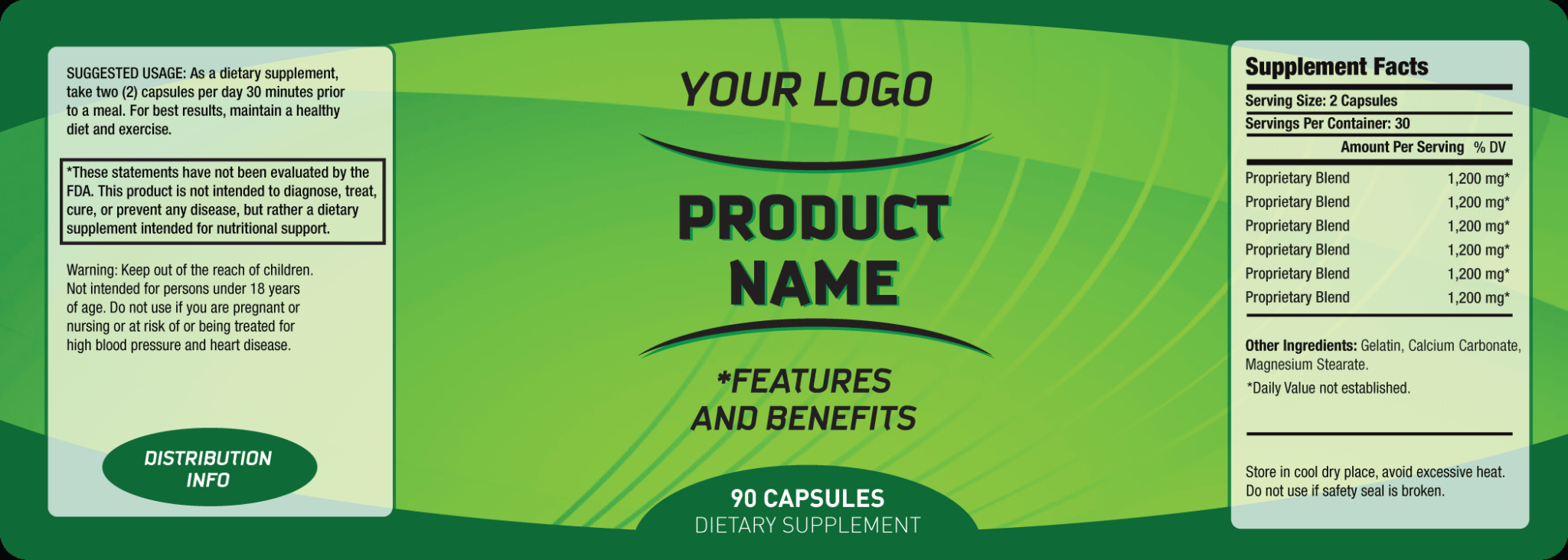 45 Elegant Vitamin Bottle Label Template For Dietary Supplement Label 