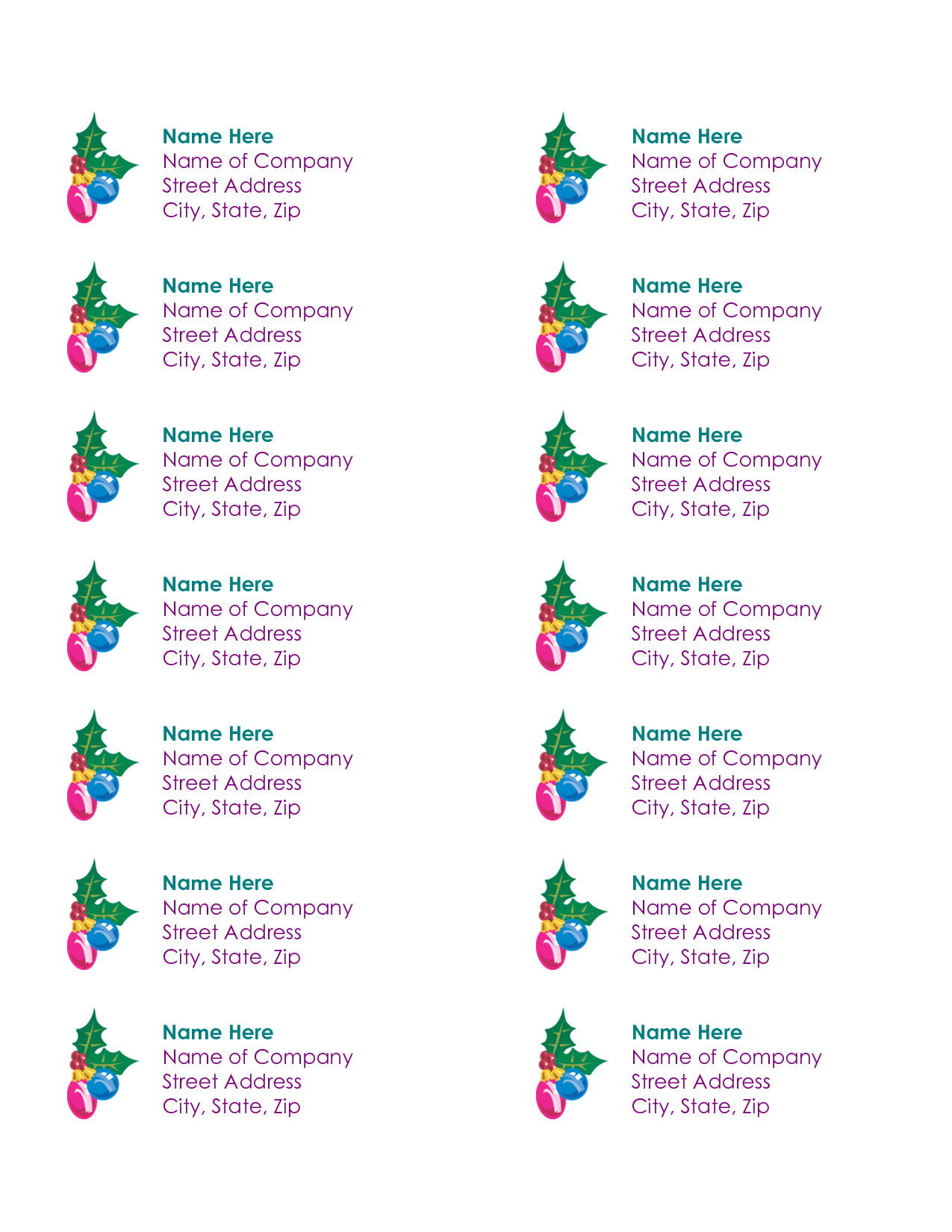 Avery 8160 Christmas Address Labels Horizonconsulting co In Christmas 