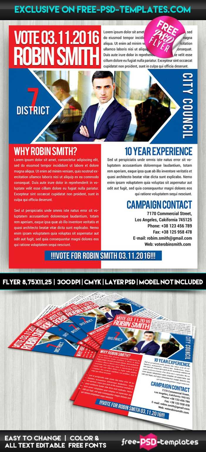 Political Promotion Free Psd Flyer Template Free Psd Pertaining To 