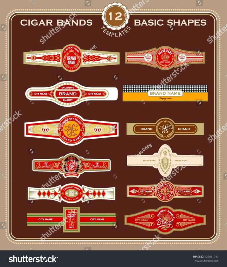 Set Cigar Band Design Templates Stock Vector Royalty Free In Cigar 